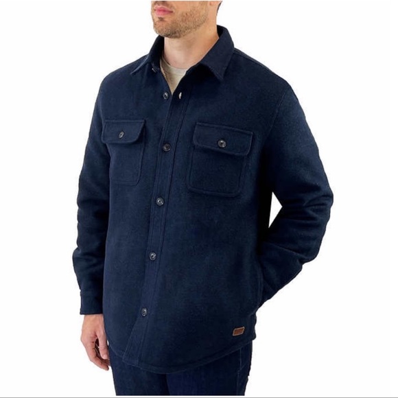 Jachs | Jackets & Coats | Jachs Mens Fleece Lining Shirt Jacket Blue S ...